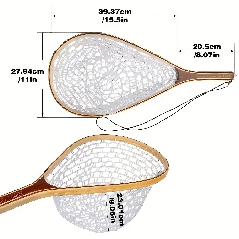 Goture Lightweight 380g Fly Fishing Net - Waterproof Rubber Net ...