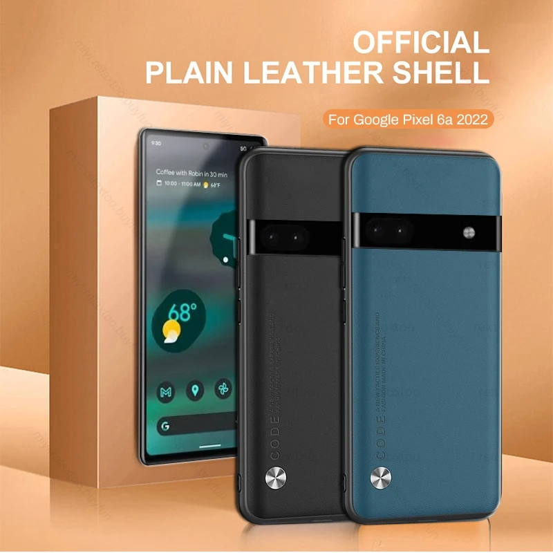 Slim Plain Skin Leather Phone Cover For Google Pixel 6A Case Soft ...