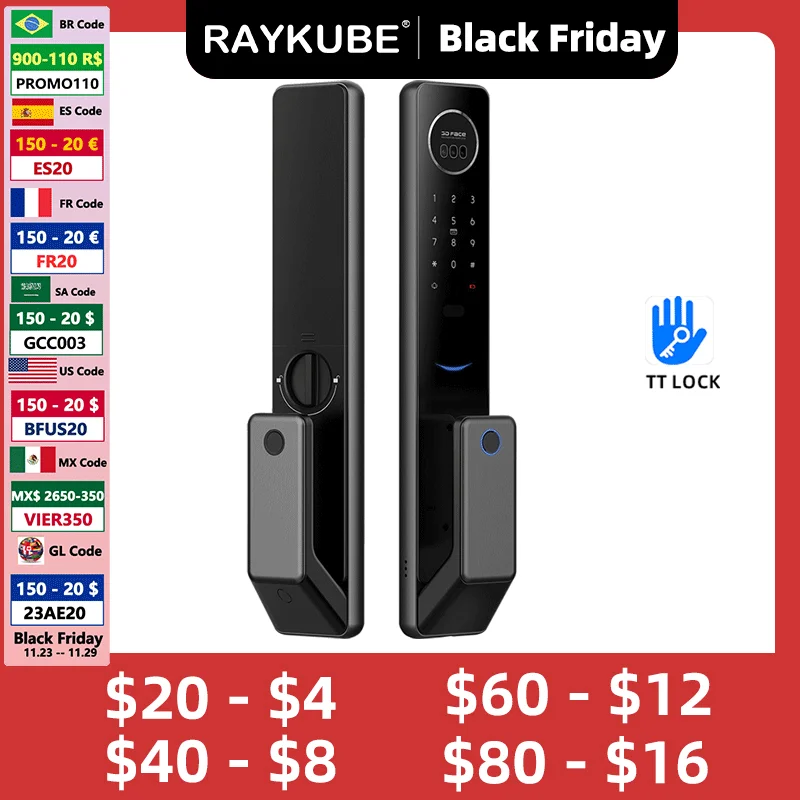 2023-NEW-RAYKUBE-T400-Full-auto-Advanced-TT-Lock-3D-Face-Recognition ...