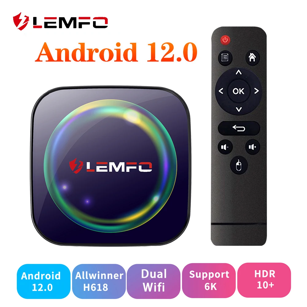 LEMFO Smart TV Box Android 12 Allwinner H618 Dual WiFi 6K HDR10 Android ...