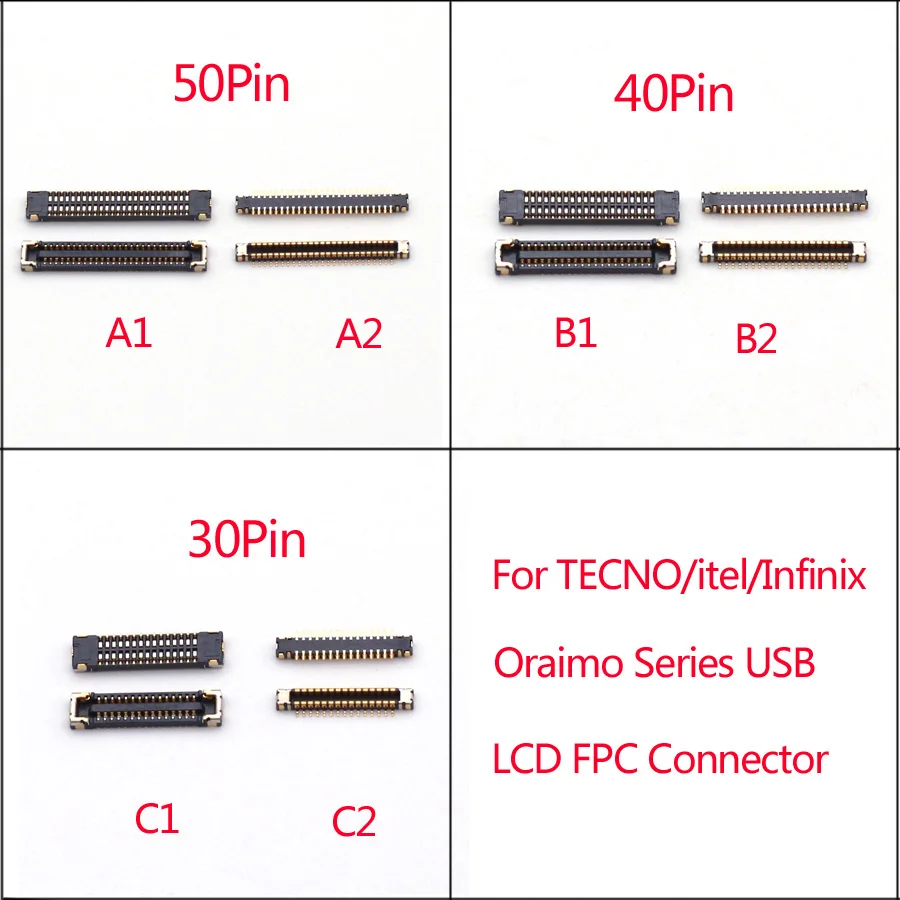 2PCS-30-40-50-Pin-LCD-Display-Screen-FPC-Connector-On-Motherboard-For ...