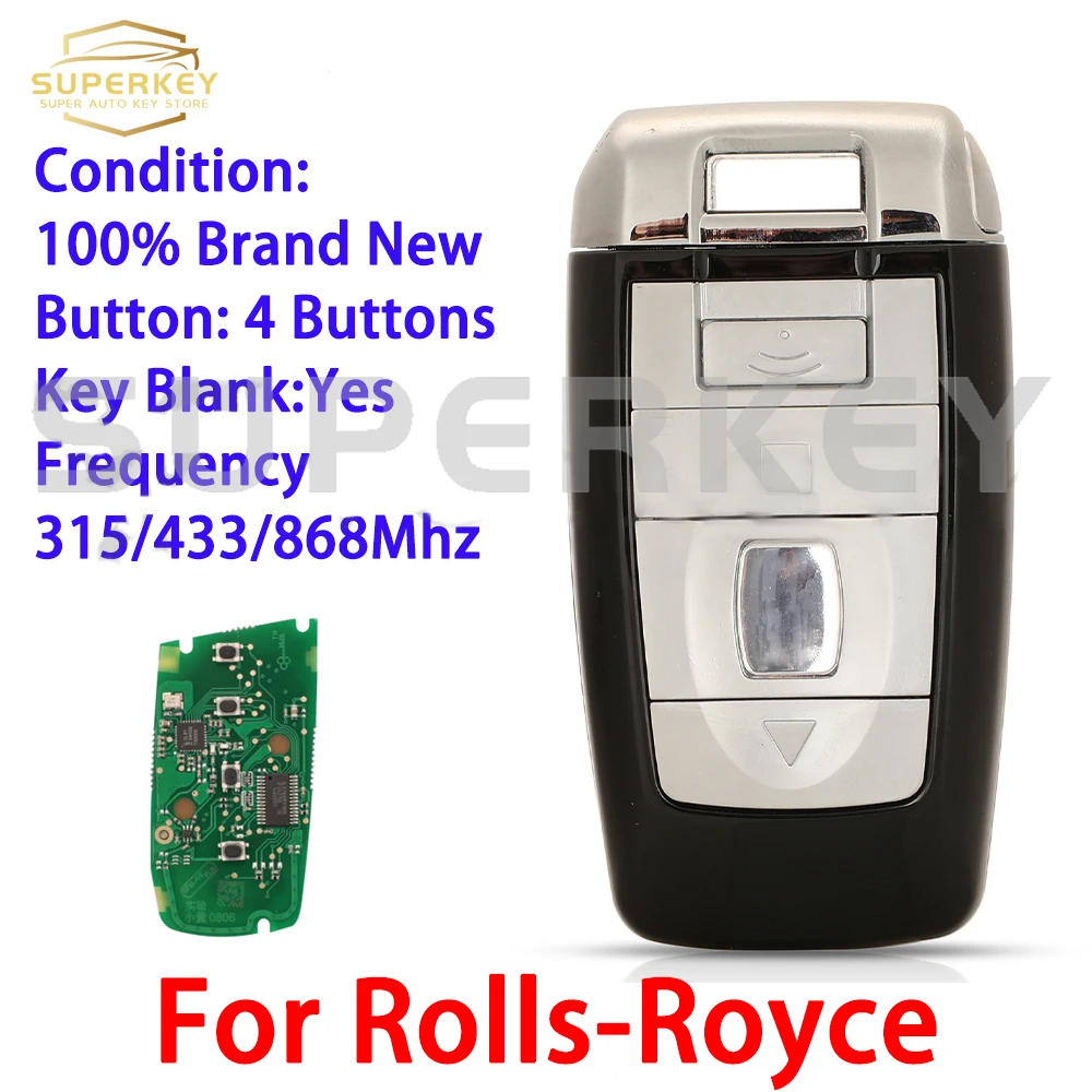 SUPERKEY-4-Buttons-Smart-Remote-Car-Key-FOB-Case-Cover-For-Rolls-Royce ...