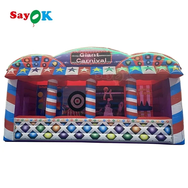 SAYOK Inflatable Carnival Tent Inflatable Game Booth with Lights ...