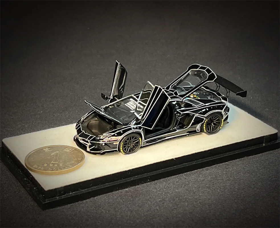 PGM-1-64-Lambo-LP700-Aventador-Black-Color-Diecast-Fully-Opened-Stocks ...