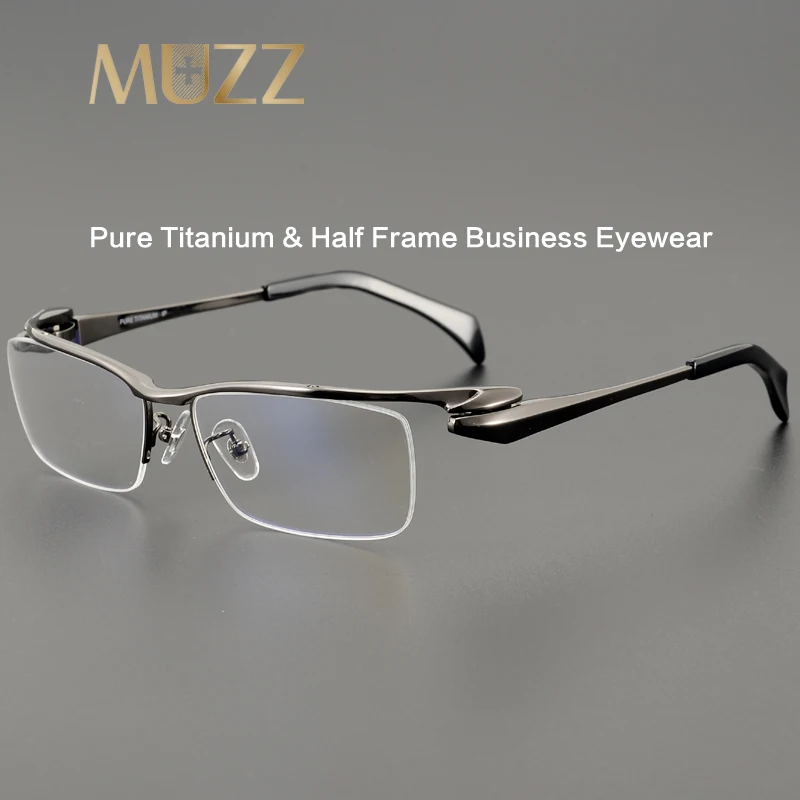 Half-Frame-Men-Business-Titanium-Eye-Glasses-Frame-New-2024-Myopia ...