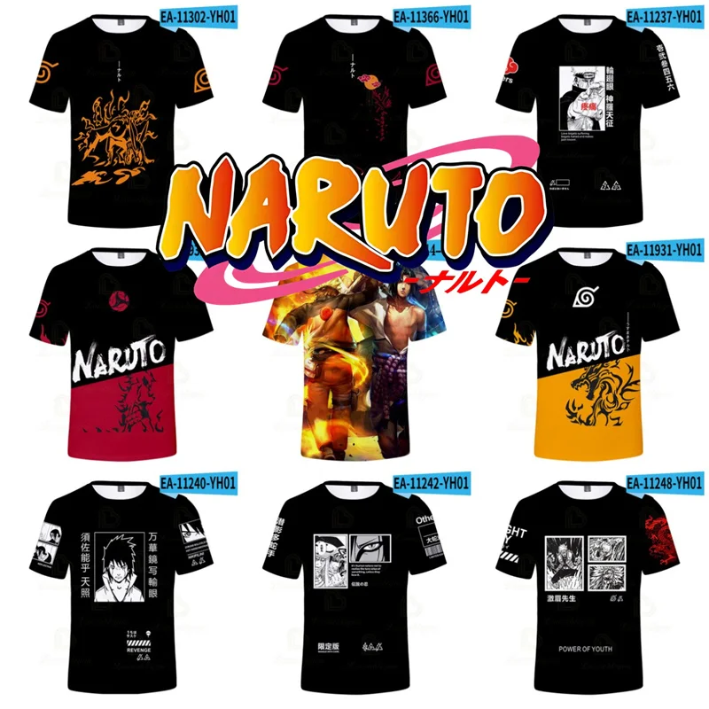 Uchiha Sasuke camisetas de Naruto para hombre, ropa de calle fina, de ...