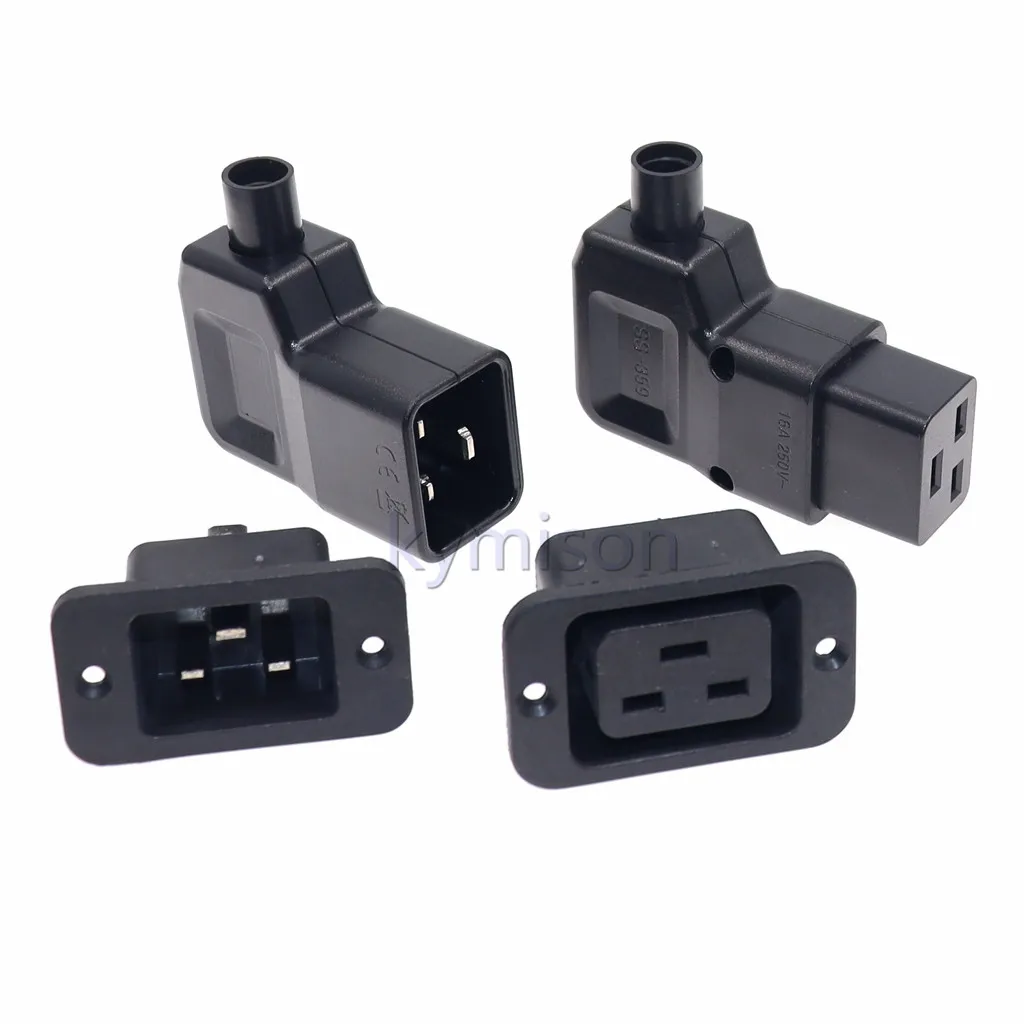 1-Pair-IEC-320-C19-C20-Panel-Mount-Plug-Connector-Socket-16-amps-250 ...