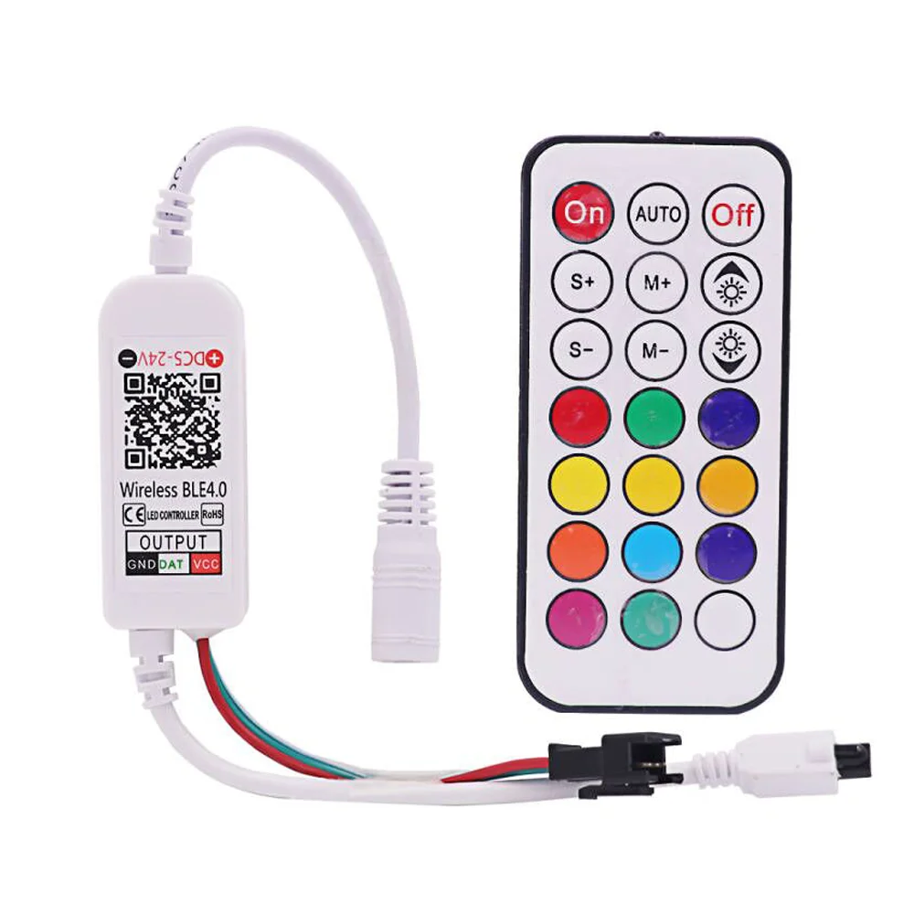 WS2812B-LED-Controller-5-24V-Full-Color-21Key-IR-Remote-Bluetooth-Controller-for-WS2811-WS2812B ...
