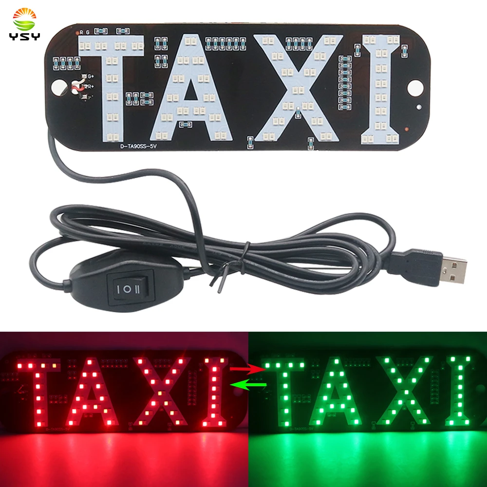 1pcs Taxi Sign Led Car Windscreen Cab Indicator Lamp Red/green Dual ...