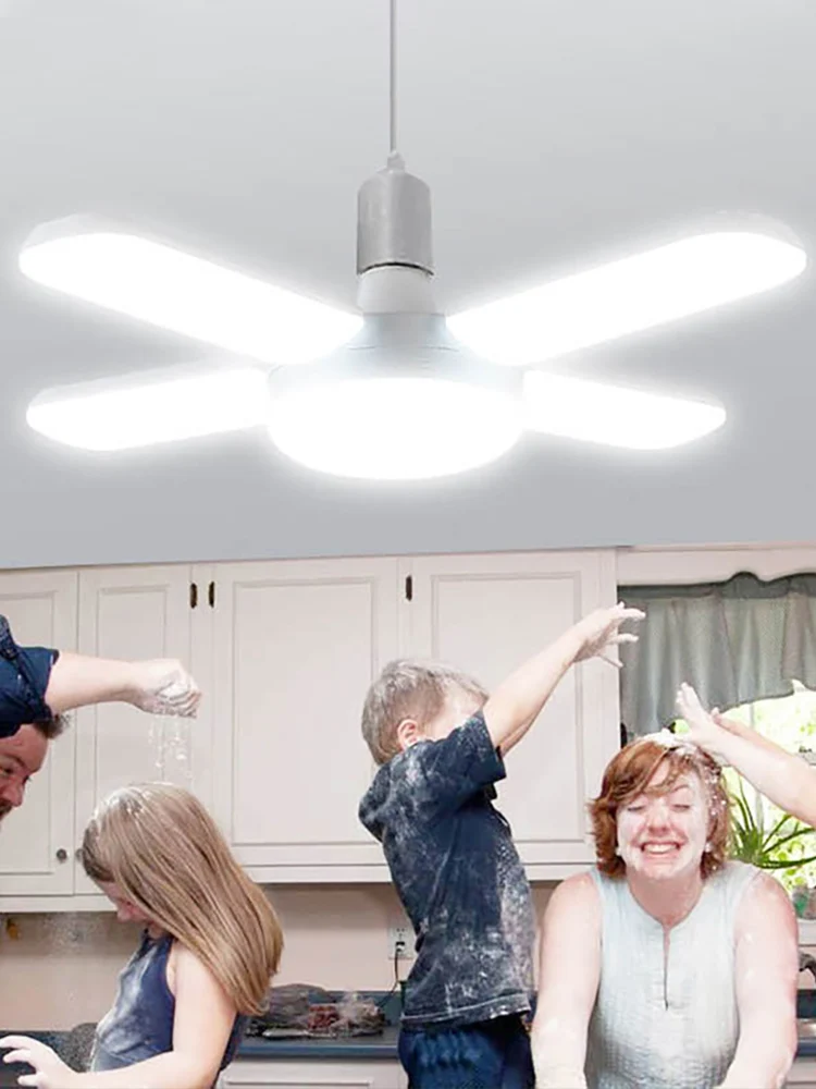Fan-Shaped-Ceiling-Chandelier-Lamp-Folding-Garage-Light-Led-Energy ...