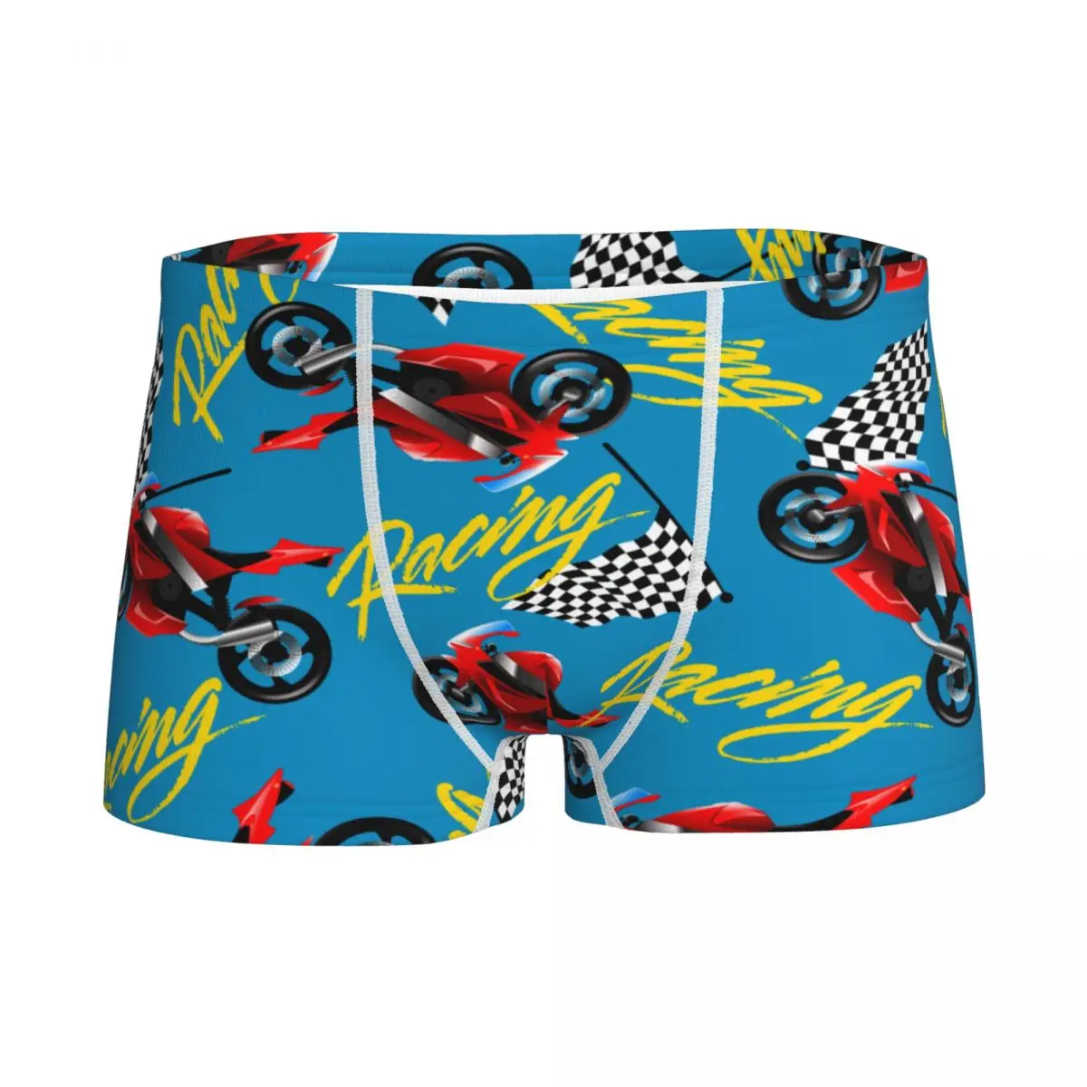 Man Boys Underwear Red Motorcycle Racing With Checkered Flag Young ...