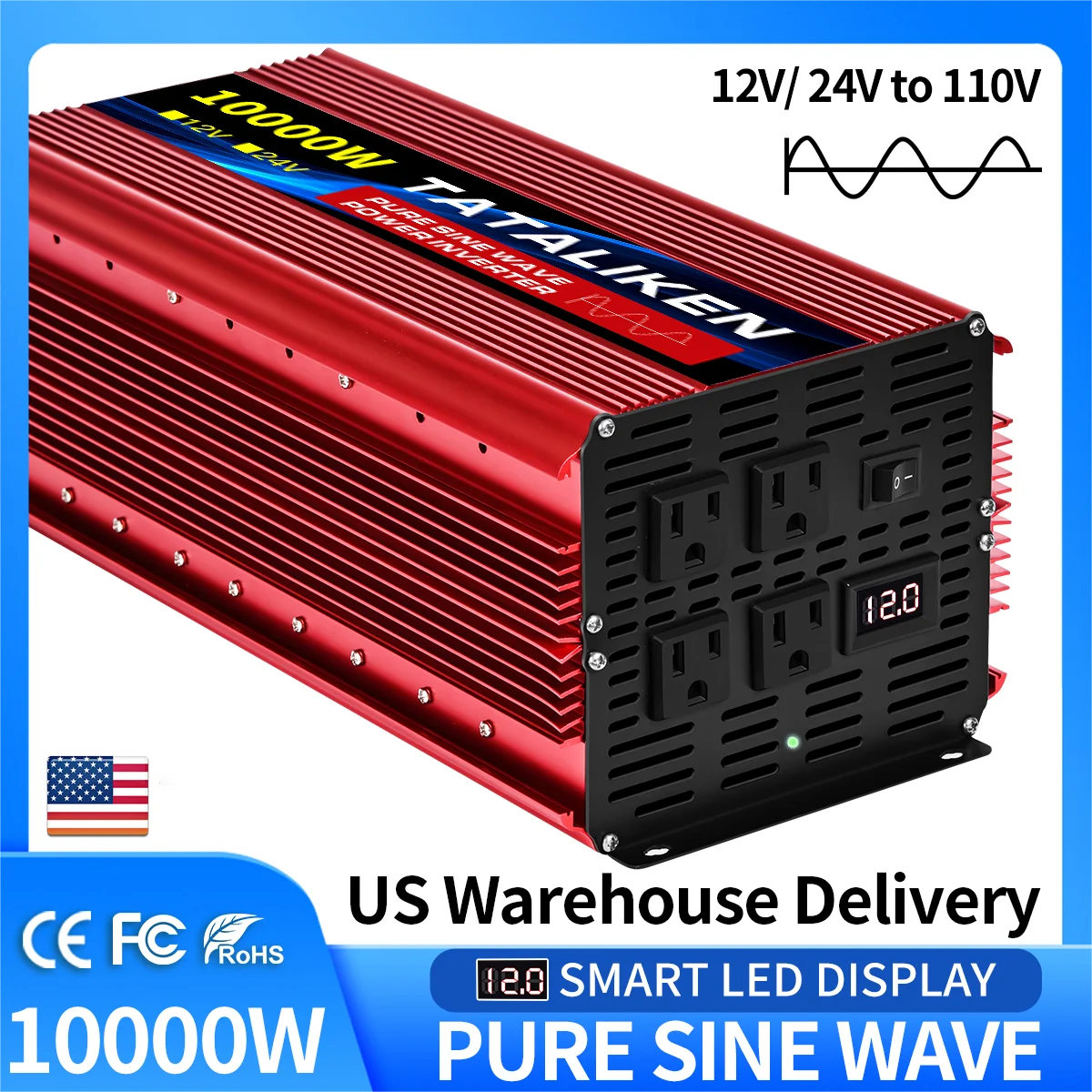 Power-Inverter-10000W-DC-12V-to-AC-110V-60HZ-Pure-Sine-Wave-Inverter ...