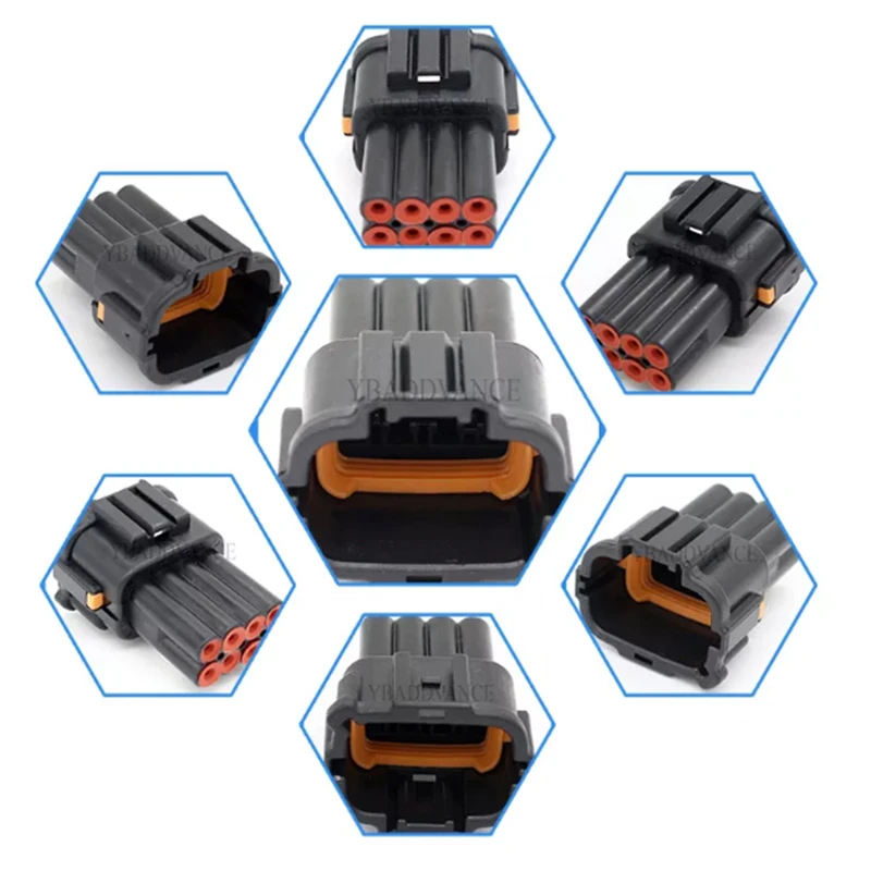 6188-5542 Sumitomo 2.2mm Male 8 Pin Male Headlight Connector For Nissan ...