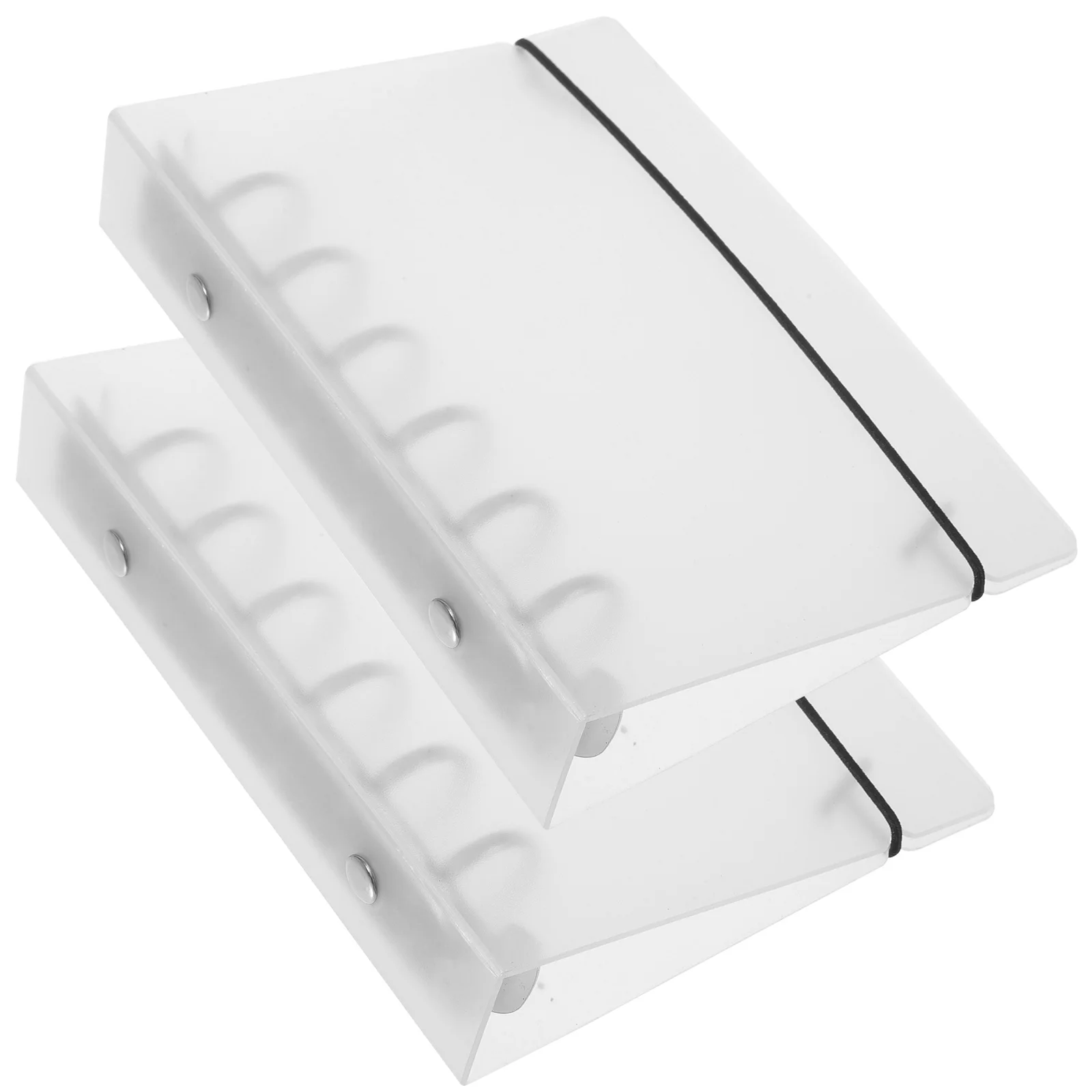 2pcs A5 6 Hole Binder Notebook Clear PP Metal Binding Belt School ...