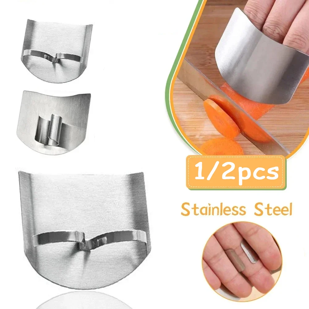 1-2Pcs-Stainless-Steel-Finger-Protector-Anti-cut-Finger-Guard-Safe ...