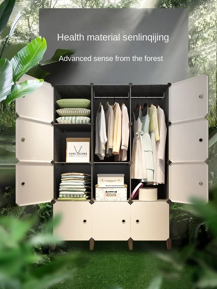 Home Bedroom Furniture Simple Wardrobe Clothes Cabinets Dressers Cube Storage Locker Baby Closet Plastic Collapsible Dustproof AliExpress