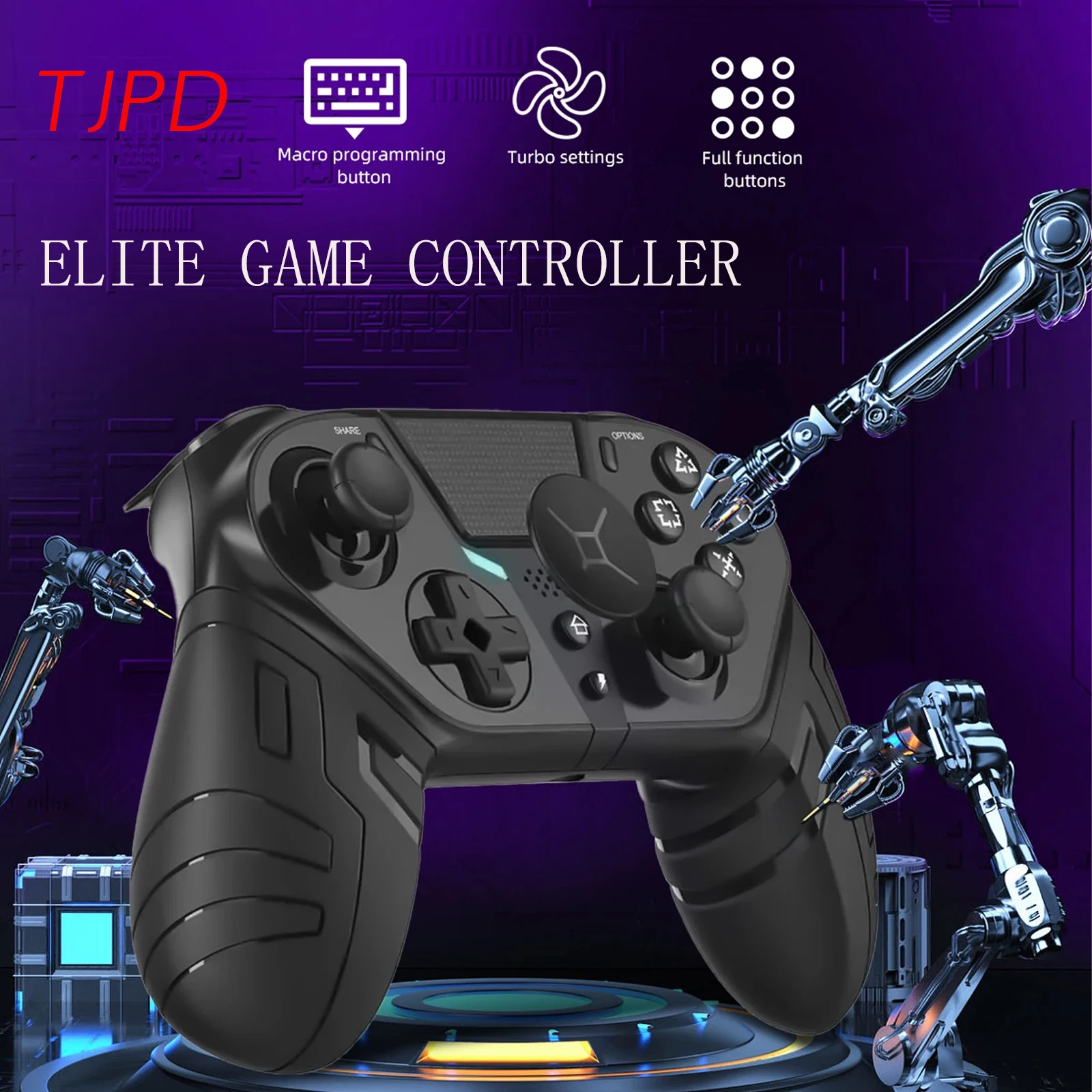 TJPD-Wireless-Game-Controller-For-PS4-Remote-Gamepad-with-3-programmable-Back-Buttons-and-1 ...