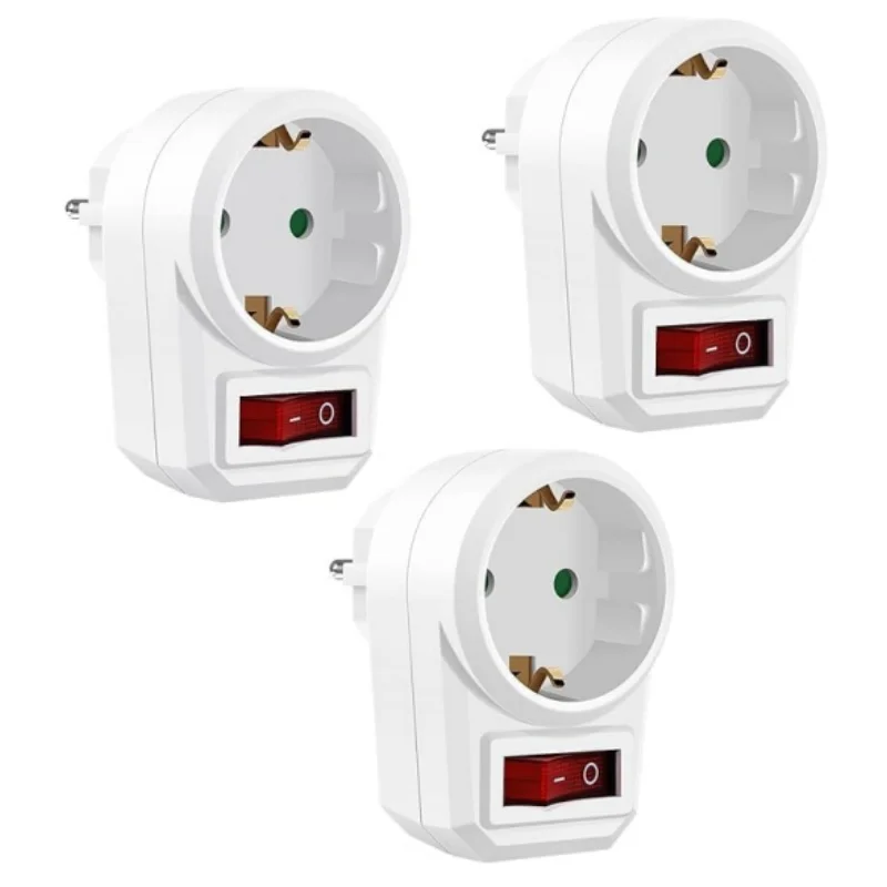3-Stuks-Eu-Stopcontact-Adapter-Met-Schakelaar-Aan-Uit-Europese ...