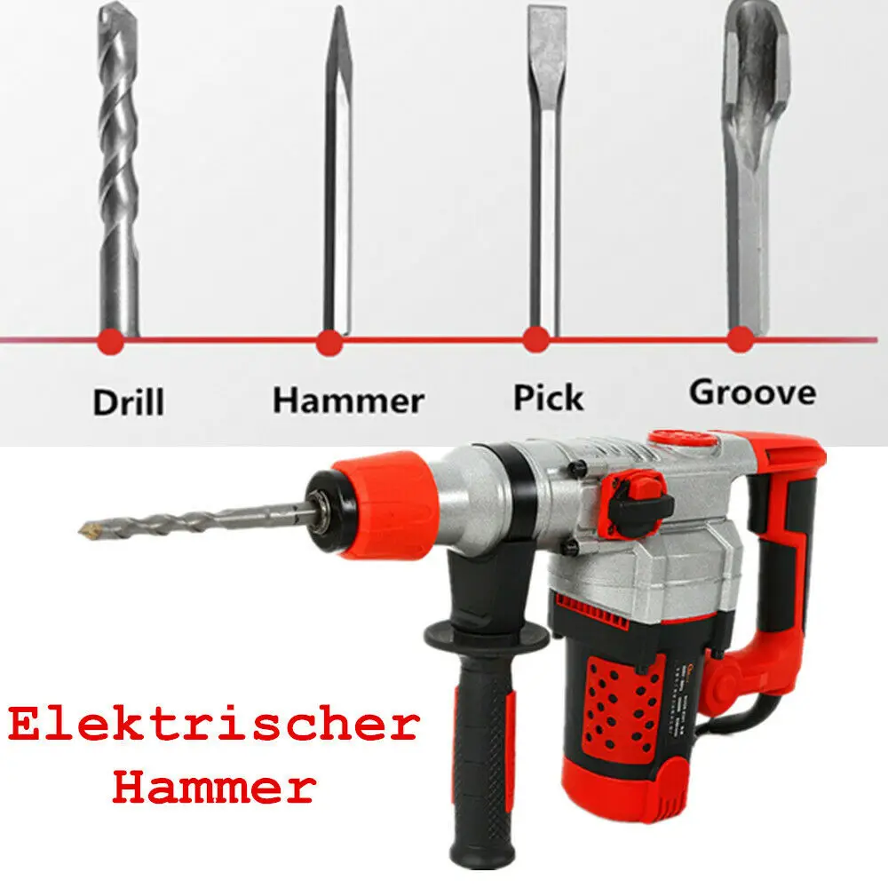 2200W-Rotary-Hammer-Drill-Electric-Demolition-Hammer-Drill-Chisel ...