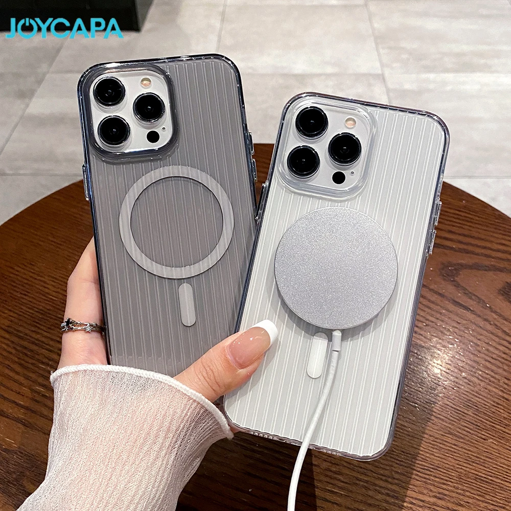 Magnetic-Stripe-Corrugated-Pattern-Case-For-iPhone-15-14-13-12-11-Pro ...