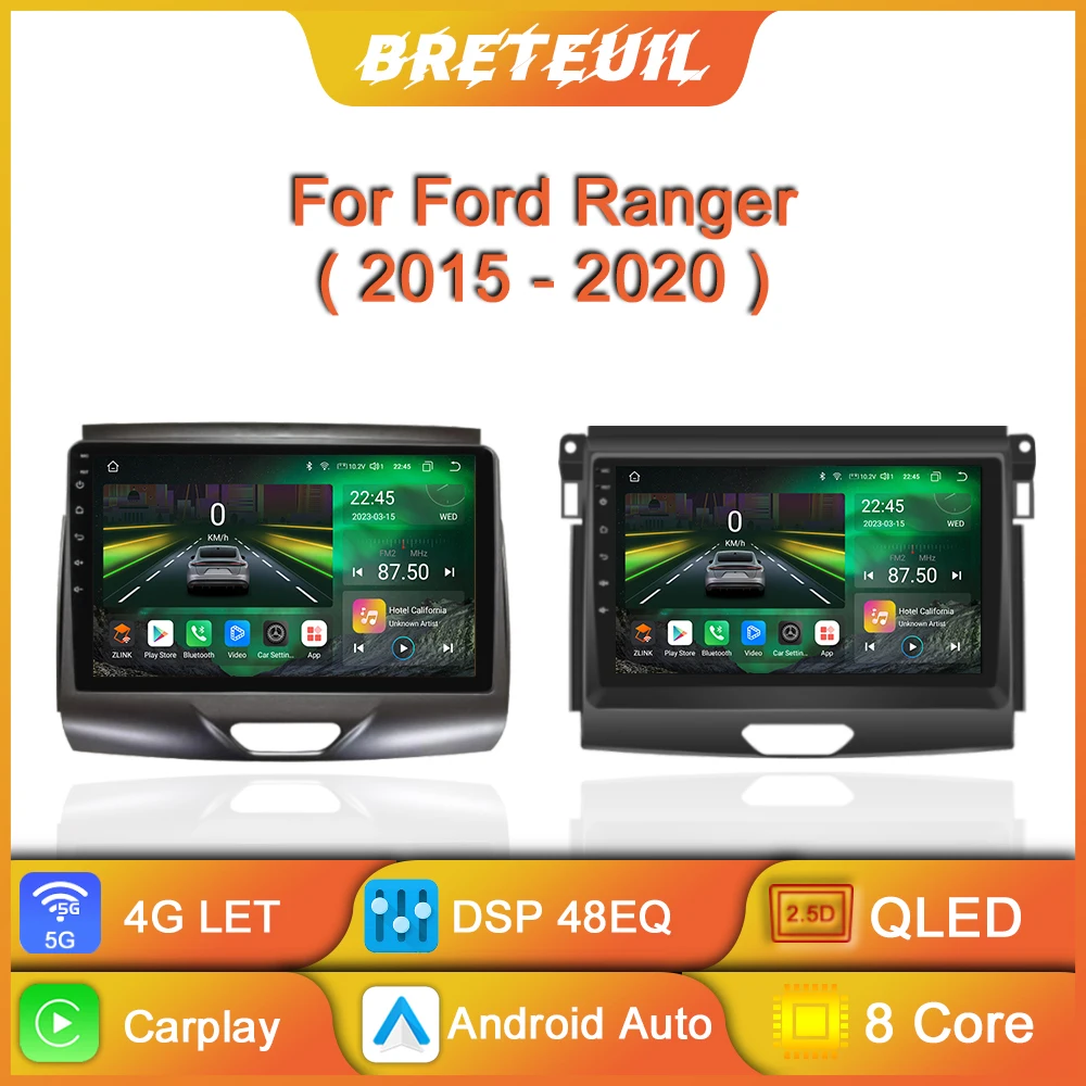 Android Car Radio For Ford Ranger 2015 2020 Multimedia Video Player GPS ...
