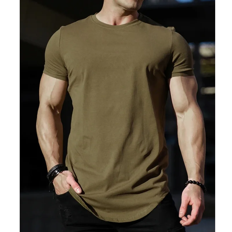 Muscle-Fitness-T-shirt-Summer-Men-s-Athleisure-Workout-short-sleeve-T ...