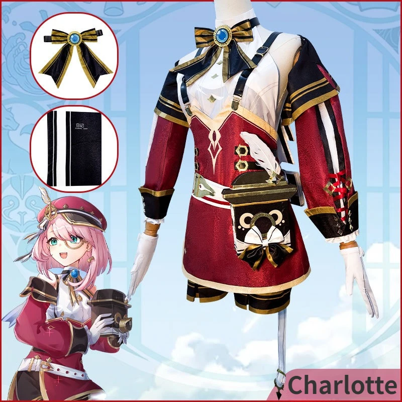 Fontaine Charlotte Cosplay Costumes Wig Accessories Cos Clothes Set ...