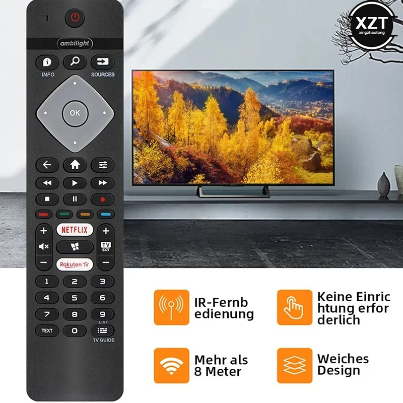 Remote Control Replacement for All Philips Ambilight 4K Smart LED TV ...