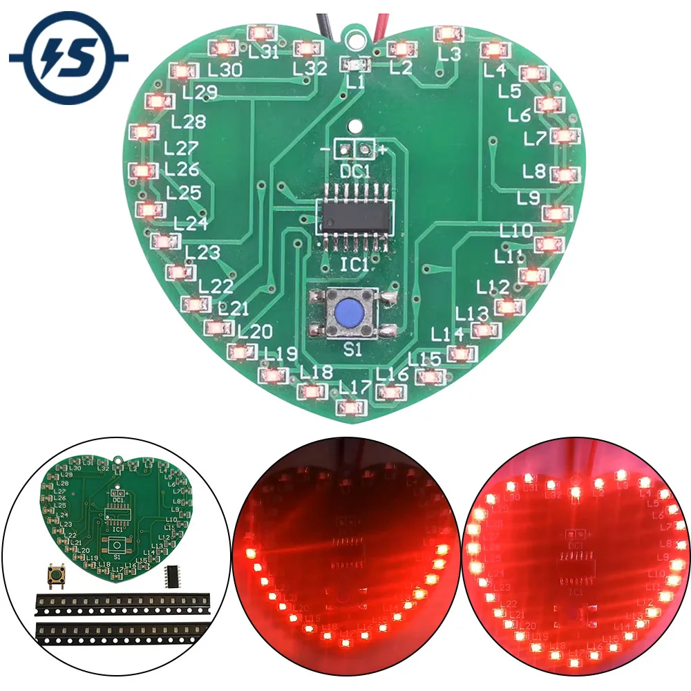 SMD-LED-Microcontroller-Flashing-Light-Module-DIY-Electronic-Kit ...