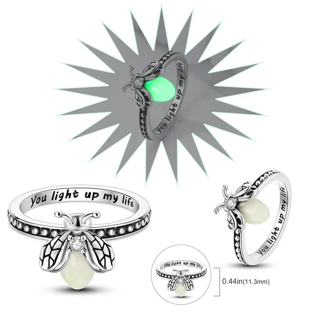 New-Style-Original-Glow-in-the-dark-Firefly-Zircon-Finger-Rings-Blue ...