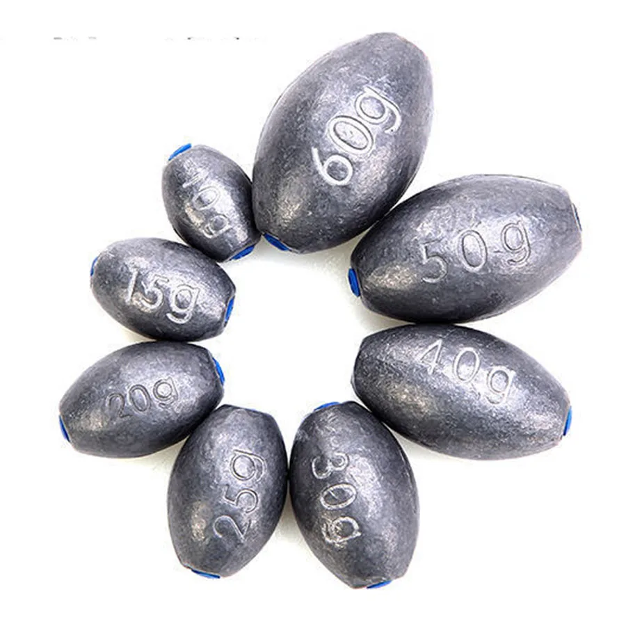 Fishing-Weight-Sinker-20g-200g-Fishing-Olive-Shape-Rig-Sinkers-Fishing ...