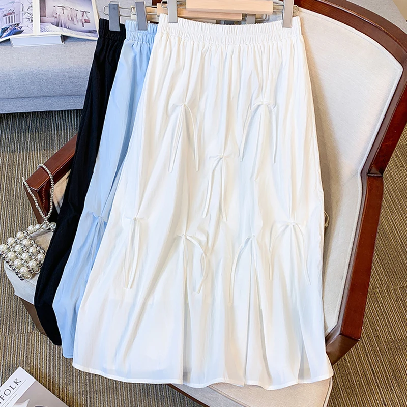 High-Waist-Bow-Dagging-French-Style-Skirt-Women-s-2024-Spring-and ...