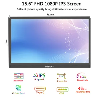 Monitor portátil de 15,6 pulgadas, Panel IPS de 1920x1080, 60Hz ...