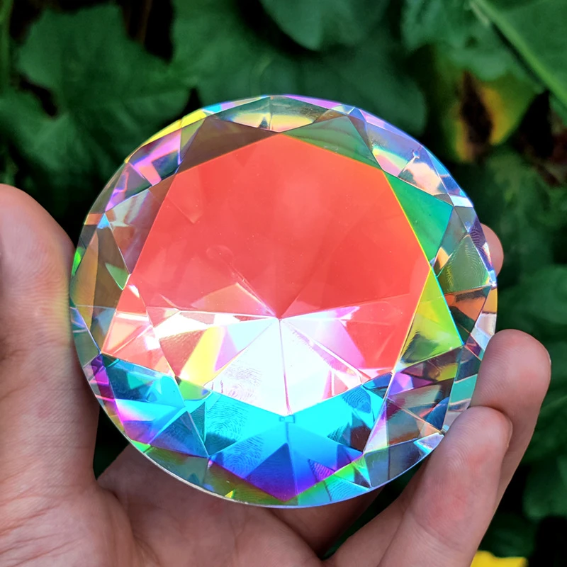 30-80mm Ab Colorful K9 Crystal Diamond Paperweight Decorative Rainbow ...