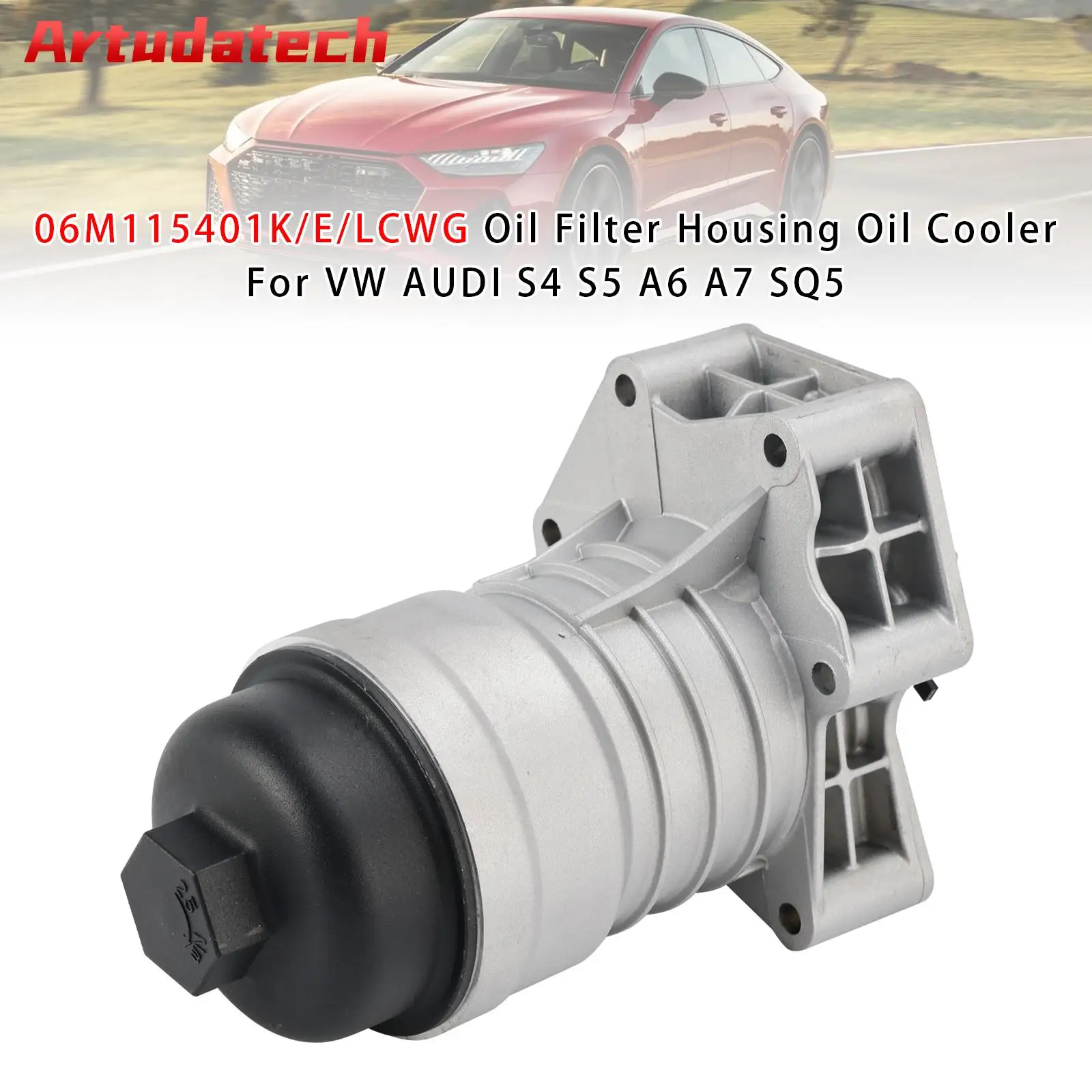 Artudatech 06M115401K/E/LCWG Oil Filter Housing Oil Cooler For VW AUDI ...