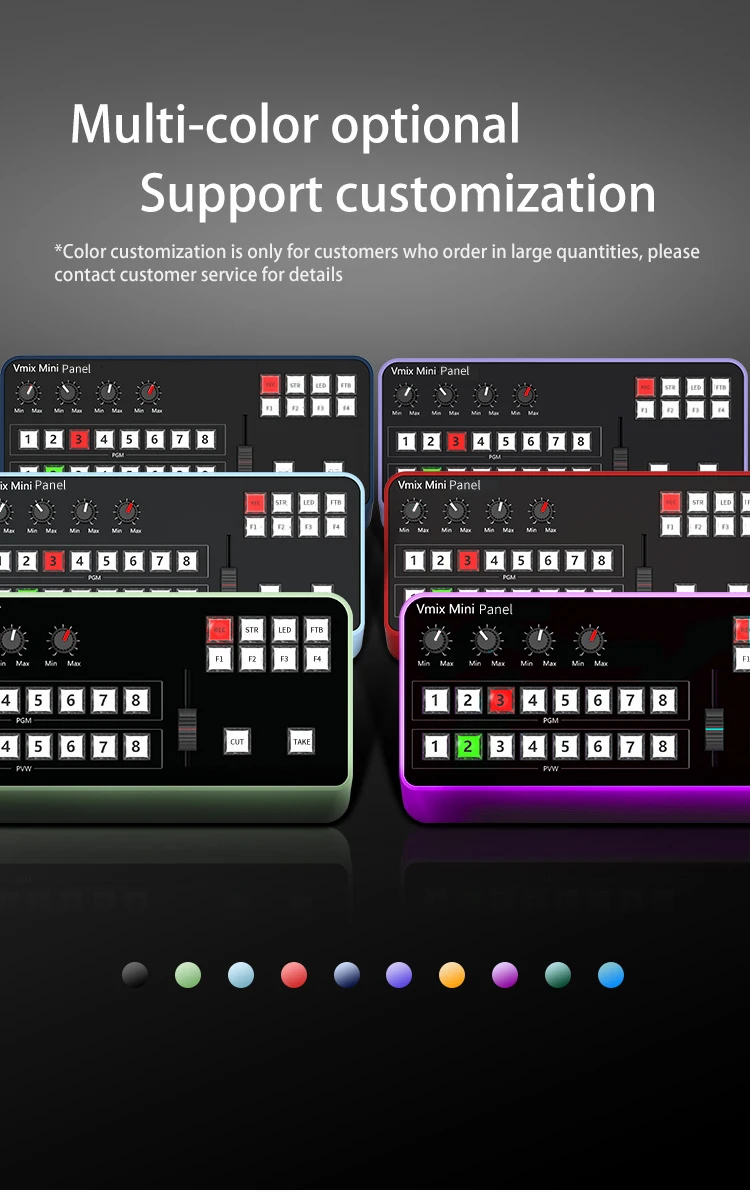 Tyst vídeo vmix mini switcher painel de controle midi2.0 gravação vídeo ...