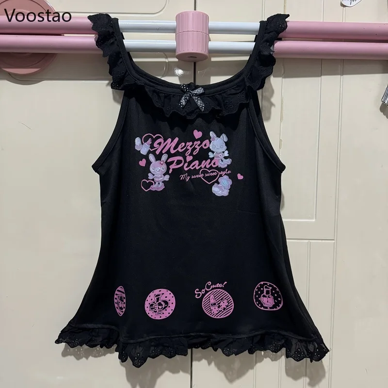 Camiseta-sin-mangas-Y2k-con-estampado-de-conejo-Lolita-para-mujer ...