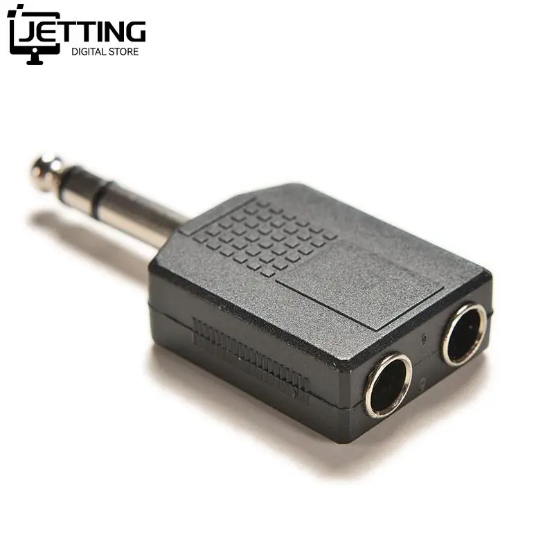 1-4-Stereo-Audio-Jack-Plug-Adapter-Single-Male-to-Female-6-35mm-Dual ...