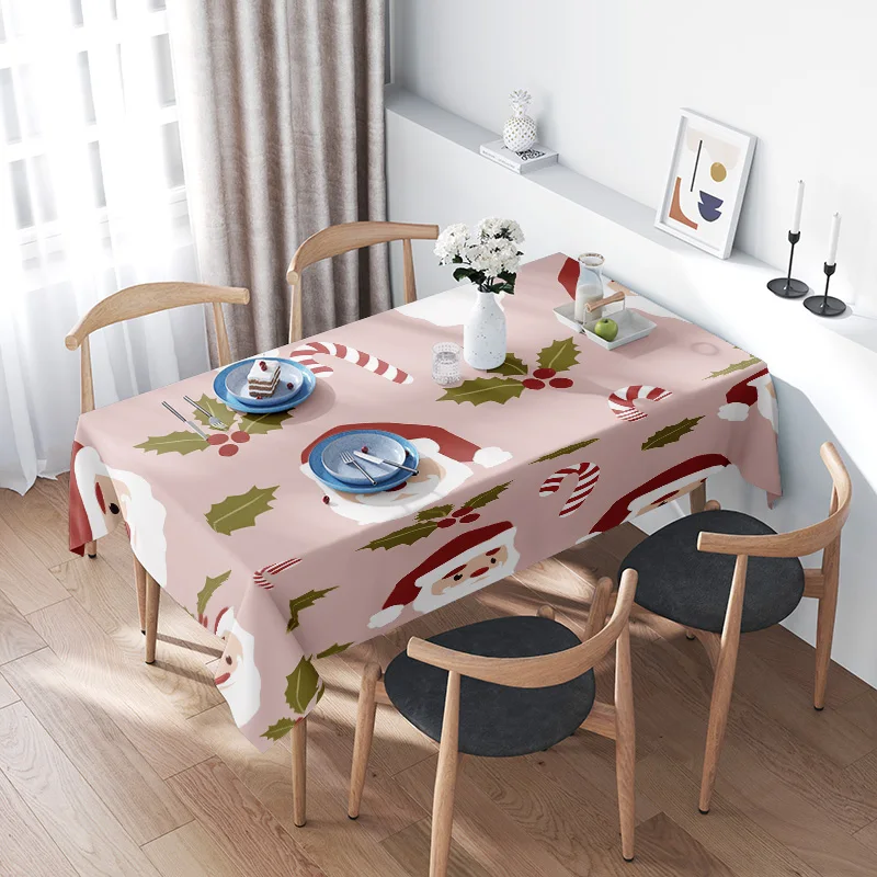 christmas tablecloth candy cane santa Claus kitchen dining room decor ...