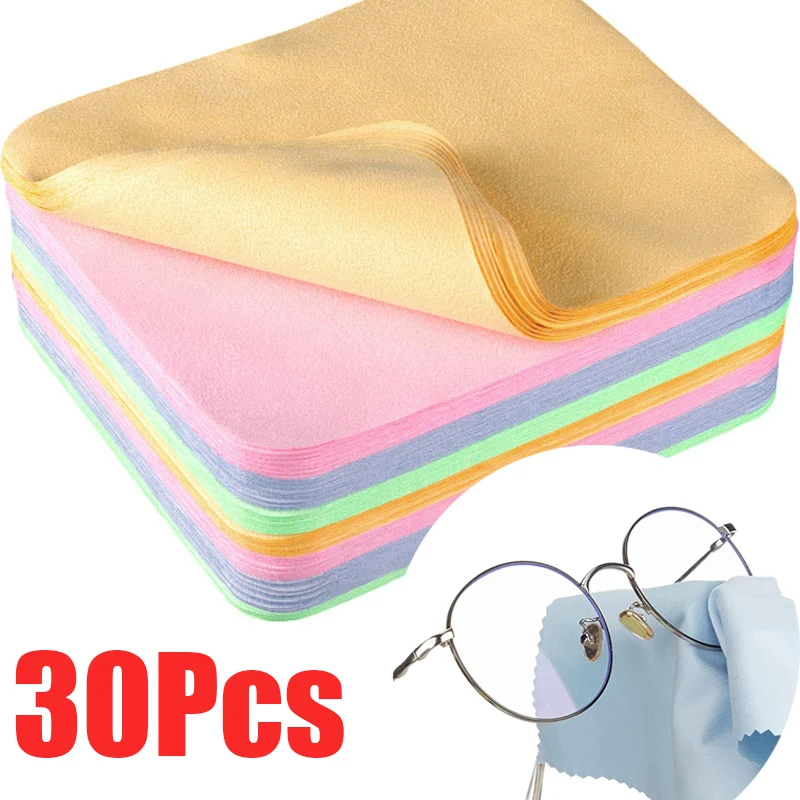 30pc Microfiber Cleaning Glasses Cloths for Delicate Surfaces Lenses ...