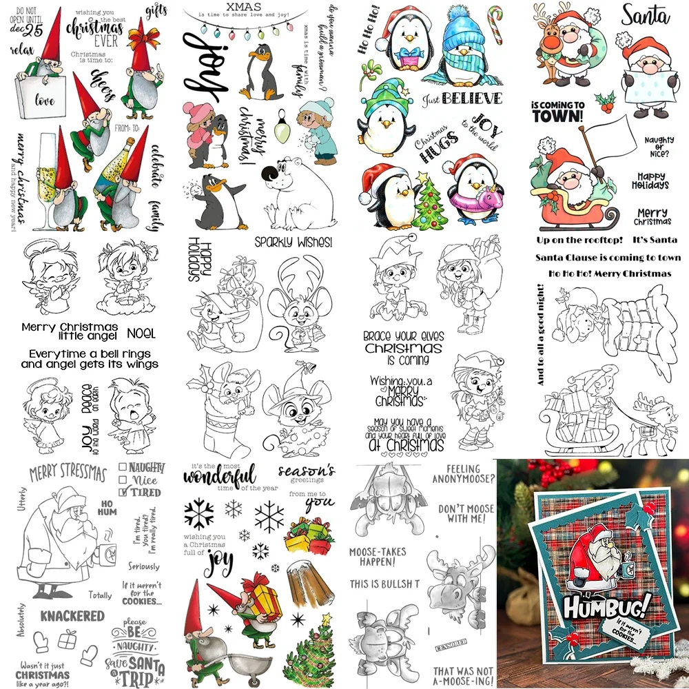 Christmas Gnomes Winter Penguins Boys and girls Clear Stamps and Dies ...