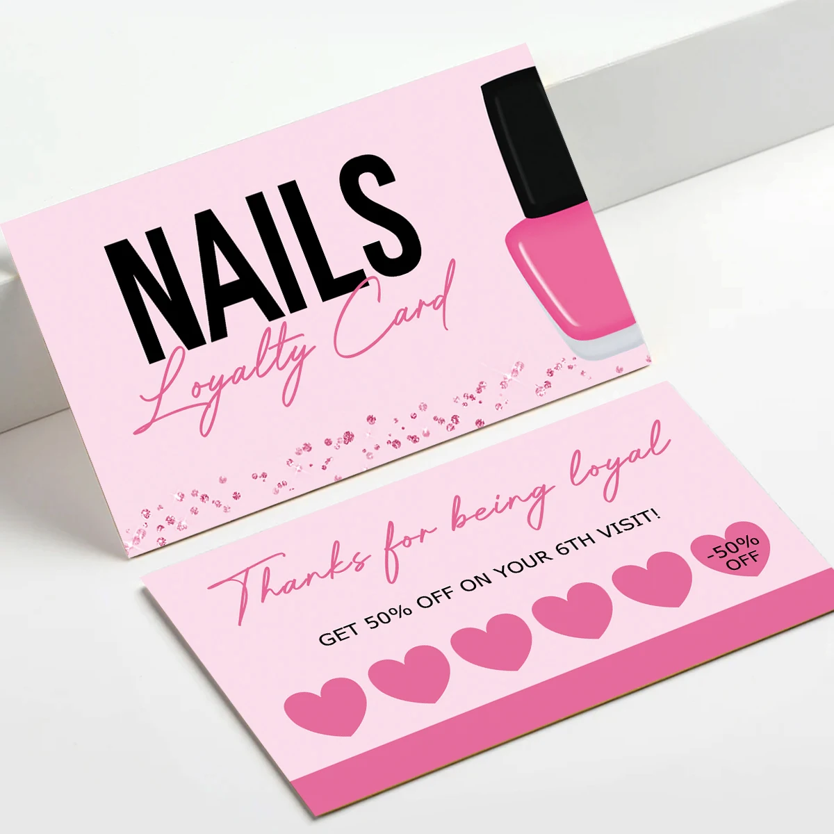 50pcs-Nails-Business-Card-Press-On-Nail-Loyalty-Paper-Card-Board-Nail ...