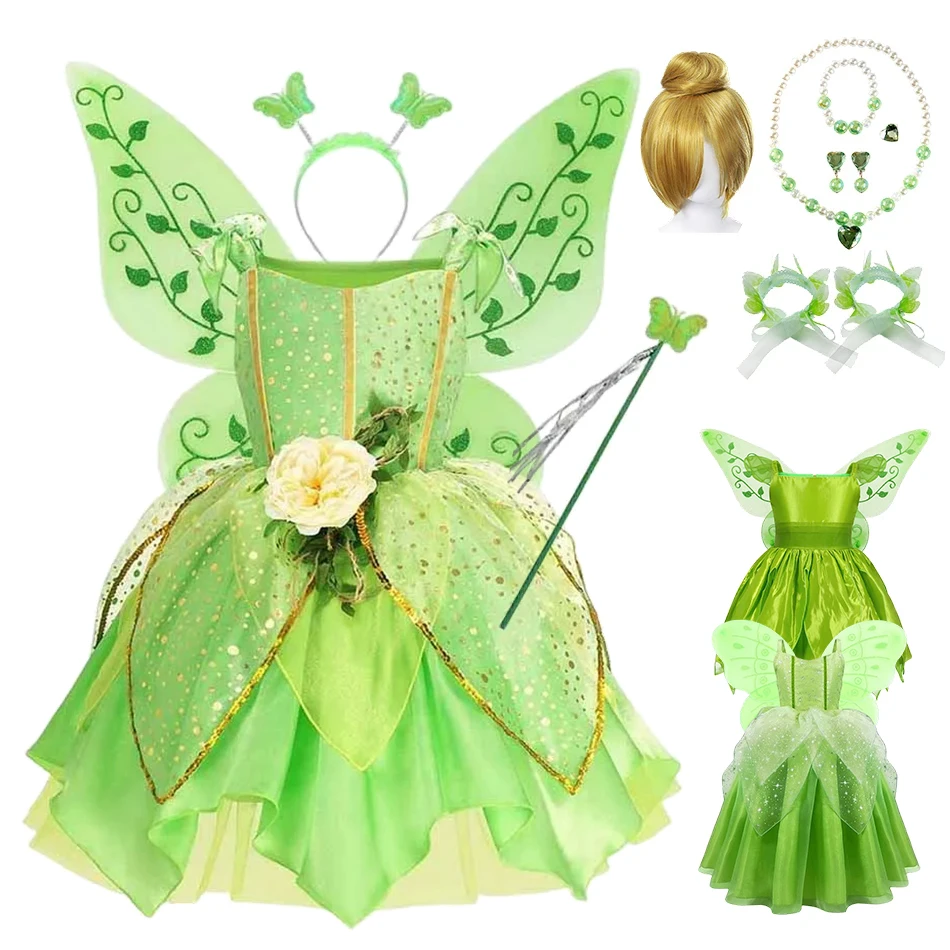Costume-de-f-e-clochette-vert-nickel-pour-filles-robe-de-princesse ...