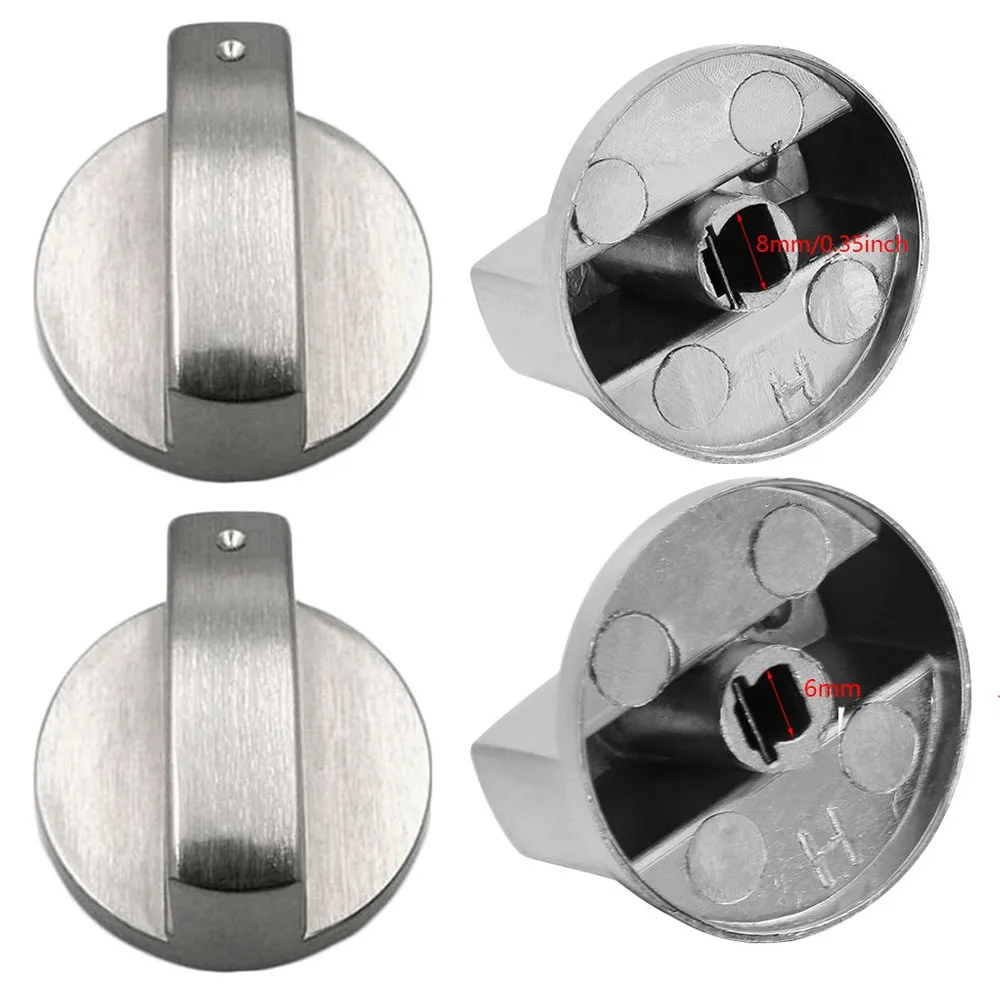 2Pcs 6mm 8mm Universal Metal Rotary Switch Control Knobs Replacement ...