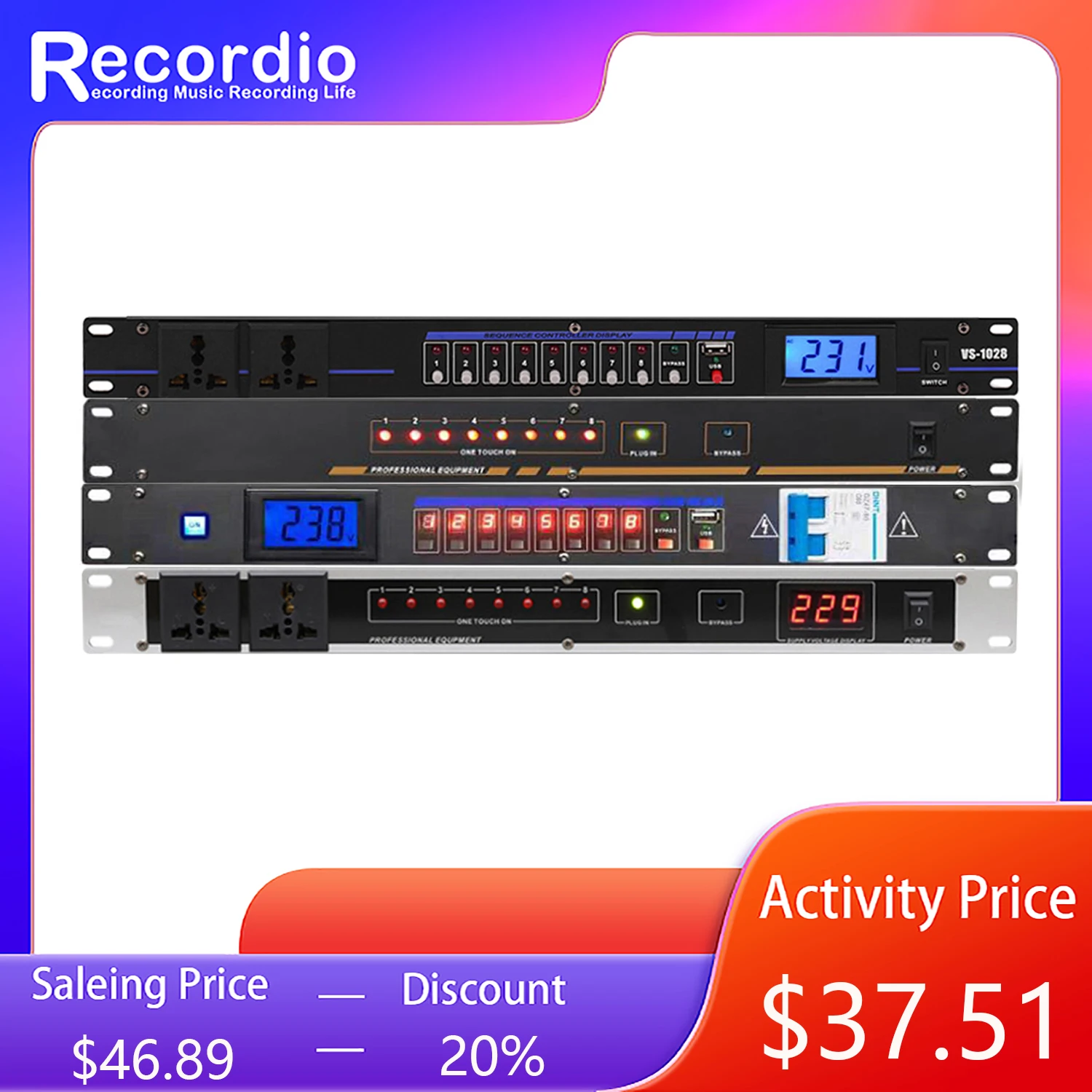 GAX-DB04-Professional-stage-8-10-way-power-sequencer-socket-order ...