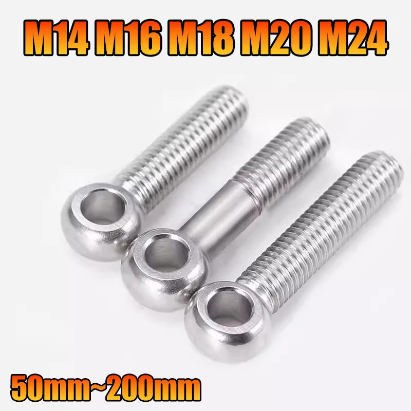 1pcs M14~M24 304 Stainless Steel Eye Bolt Large Size Ring Link Bolt ...