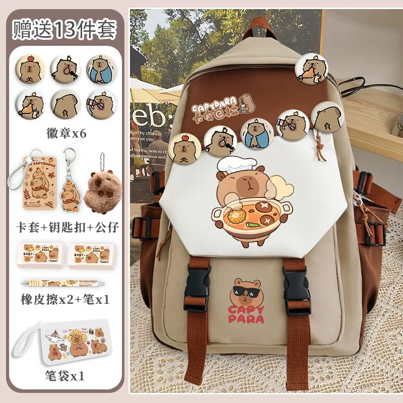 Cartoon-Kapibara-schoolbag-schoolgirl-cute-capybara-waterproof-high ...