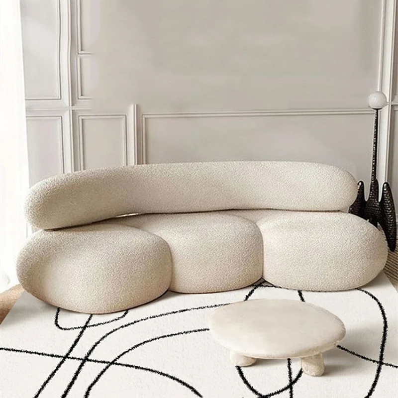 Sofá cama de estilo nórdico para sala de estar, mueble de suelo moderno, Modular, largo, de lana ...
