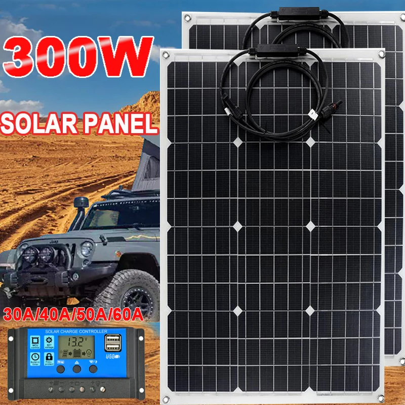 600W-400W-300W-200W-Solar-Panel-18V-Semi-flexible-Monocrystalline-Solar ...