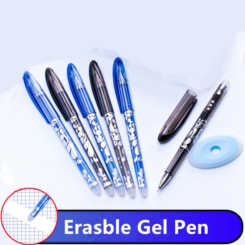 STYLO,blue 7pcs set B--stylos à Gel effaçables, recharges, tige 0.5mm ...